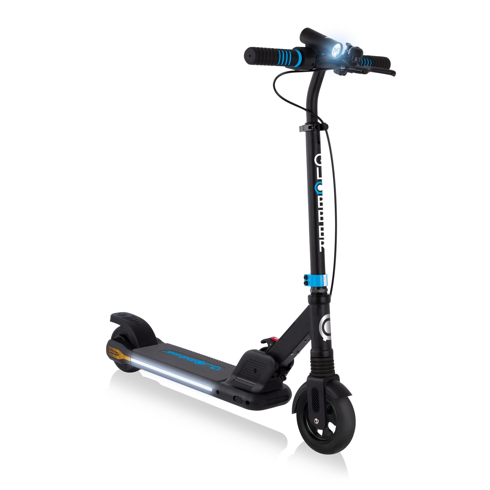 Children's electric scooter with seat store