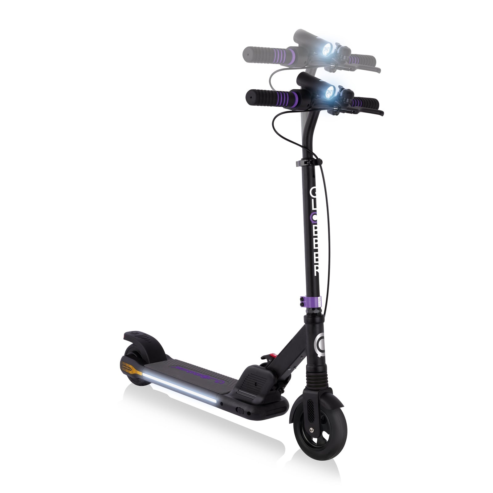 Childs electric scooter with seat store